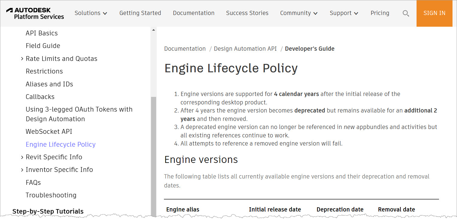 Autodesk Developer Blog : Design Automation API：コアエンジン ライフサイクル ポリシー